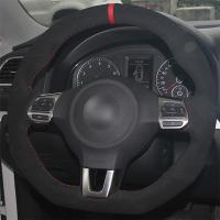 China VW Golf 6 GTI MK6 Polo Scirocco R Passat R-Line Soft Suede Steering Wheel Cover 2015-2016 for sale