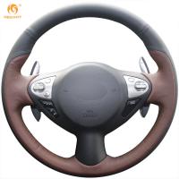 China Black Leather Steering Wheel Wrap for Infiniti FX FX35 FX37 FX50 2009-2013 Nissan Juke 2011-2017 Maxima 2009-2014 Sentra SV 2017-2019 for sale
