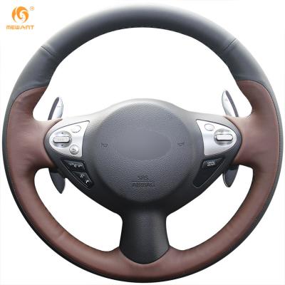 China Black Leather Steering Wheel Wrap for Infiniti FX FX35 FX37 FX50 2009-2013 Nissan Juke 2011-2017 Maxima 2009-2014 Sentra SV 2017-2019 for sale