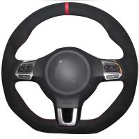 China VW Golf 6 GTI MK6 Polo Scirocco R Passat R-Line Soft Suede Steering Wheel Cover 2015-2016 for sale