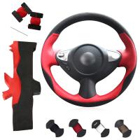 China Black Leather Steering Wheel Wrap for Infiniti FX FX35 FX37 FX50 2009-2013 Nissan Juke 2011-2017 Maxima 2009-2014 Sentra SV 2017-2019 for sale