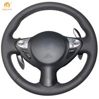China Black Leather Steering Wheel Wrap for Infiniti FX FX35 FX37 FX50 2009-2013 Nissan Juke 2011-2017 Maxima 2009-2014 Sentra SV 2017-2019 for sale
