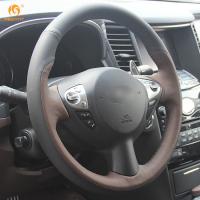 China Black Leather Steering Wheel Wrap for Infiniti FX FX35 FX37 FX50 2009-2013 Nissan Juke 2011-2017 Maxima 2009-2014 Sentra SV 2017-2019 for sale