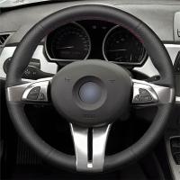 China DIY Hand Sewing Black Stitch Suede Steering Wheel Cover for BMW Z4 E85 E86 2003-2016 for sale