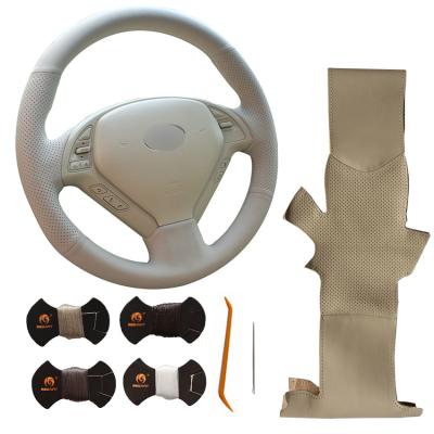 China Apricot Suede Steering Wheel Cover for Infiniti G25 G35 G37 QX50 EX25 EX35 EX37 2008-2013 for sale