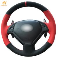 China Apricot Suede Steering Wheel Cover for Infiniti G25 G35 G37 QX50 EX25 EX35 EX37 2008-2013 for sale