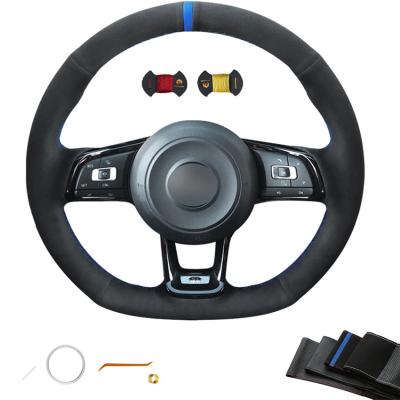 China Custom Soft Suede Steering Wheel Cover for VW Golf 7 GTI Golf R MK7 Polo GTI Scirocco for sale