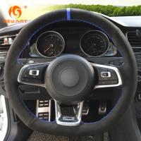 China Custom Soft Suede Steering Wheel Cover for VW Golf 7 GTI Golf R MK7 Polo GTI Scirocco for sale