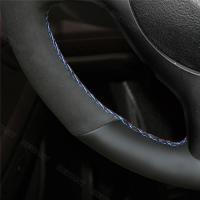 China 325I Suede PU Leather Steering Wheel Cover for BMW 3 Series E46 5 Series E39 M3 M5 2003 for sale