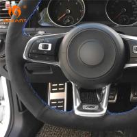 China Custom Soft Suede Steering Wheel Cover for VW Golf 7 GTI Golf R MK7 Polo GTI Scirocco for sale
