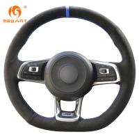 China Custom Soft Suede Steering Wheel Cover for VW Golf 7 GTI Golf R MK7 Polo GTI Scirocco for sale