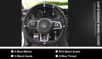 China Custom Soft Suede Steering Wheel Cover for VW Golf 7 GTI Golf R MK7 Polo GTI Scirocco for sale