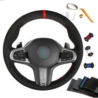 China 2018-2019 Leather Hand Sewing Red Marker Steering Wheel Cover for BMW G32 630i 640i M for sale