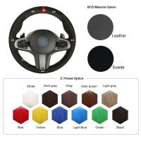 China 2018-2019 Leather Hand Sewing Red Marker Steering Wheel Cover for BMW G32 630i 640i M for sale