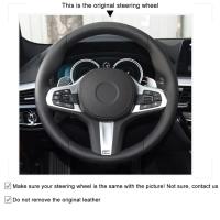 China 2018-2019 Leather Hand Sewing Red Marker Steering Wheel Cover for BMW G32 630i 640i M for sale