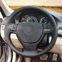 China White Leather Custom Hand Sewing Steering Wheel Cover for BMW 5 7 Series F07 F10 F11 for sale