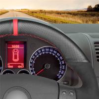 China VW Golf 5 Mk5 GTI R32 Passat R GT 2005 Hand Sewing Suede PU Leather Steering Wheel Cover for sale