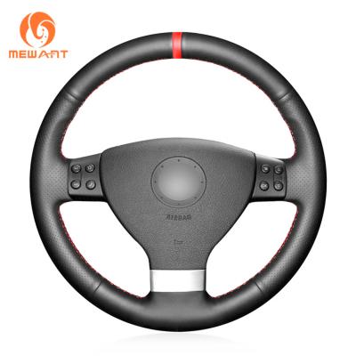 China Hand Sewing Artificial Leather Steering Wheel Cover for Polo Small Blade Tool Included for sale