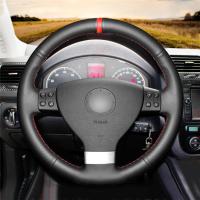 China Hand Sewing Artificial Leather Steering Wheel Cover for Polo Small Blade Tool Included for sale