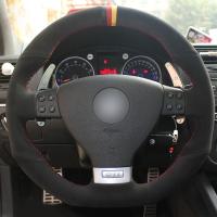China 2007-2016 Soft Suede Steering Wheel Cover for VW Golf 5 Mk5 GTI R32 Passat R GT TIGUAN JETTA Scirocco for sale