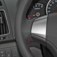 China DIY Hand Sewing Black Steering Wheel Skin Cover for Hyundai Elantra 2007 2008 2009 2010 for sale