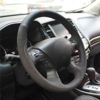 China Hand Sewing Black Leather Steering Wheel Cover Stitch for Infiniti Q70 QX60 2014-2019 for sale