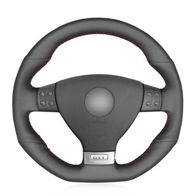 China 30*15*5 cm Handcrafted Steering Wheel Cover for VW Golf 5 Mk5 GTI R32 Passat R GT 2005 for sale