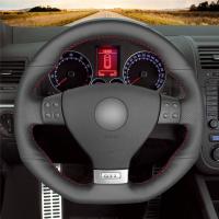 China 30*15*5 cm Handcrafted Steering Wheel Cover for VW Golf 5 Mk5 GTI R32 Passat R GT 2005 for sale