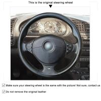 China Customized Leather Steering Wheel Wrap for BMW E46 3 Series 1999-2005 E53 X5 2000-2006 for sale
