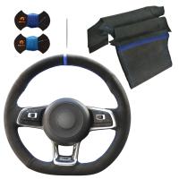China Faux Carbon Fiber Car Steering Wheel Cover for VW Golf 7 Golf R MK7 Polo GTI Scirocco 2015 2016 for sale