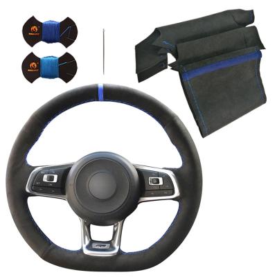 China Faux Carbon Fiber Car Steering Wheel Cover for VW Golf 7 Golf R MK7 Polo GTI Scirocco 2015 2016 for sale