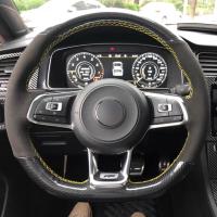 China Faux Carbon Fiber Car Steering Wheel Cover for VW Golf 7 Golf R MK7 Polo GTI Scirocco 2015 2016 for sale
