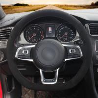 China Faux Carbon Fiber Car Steering Wheel Cover for VW Golf 7 Golf R MK7 Polo GTI Scirocco 2015 2016 for sale
