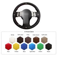 China Green Thread Custom Black DIY Steering Wheel Cover for Infiniti FX35 FX45 2003-2012 for sale
