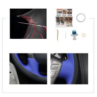 China Custom Soft Leather Steering Wheel Cover for Infiniti QX80 2014-2019 in Brown Thread for sale