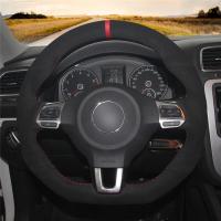 China Volkswagen Golf 6 GTI MK6 VW Polo GTI Scirocco R Passat CC R-Line 2010 Leather Steering Wheel Cover for sale