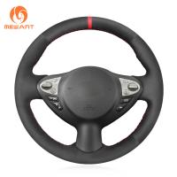 China Transform Your Infiniti Car with Hand Stitched Suede Steering Wheel Cover and Red Strip for sale