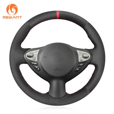 China Transform Your Infiniti Car with Hand Stitched Suede Steering Wheel Cover and Red Strip for sale