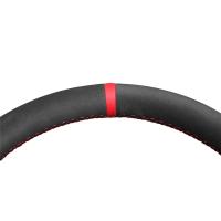 China Transform Your Infiniti Car with Hand Stitched Suede Steering Wheel Cover and Red Strip for sale