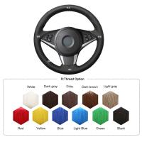 China BMW E63 E64 630i 645Ci 650i Steering Wheel Cover in Black Artificial Leather DIY Custom for sale