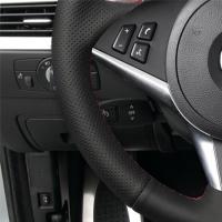 China BMW E63 E64 630i 645Ci 650i Steering Wheel Cover in Black Artificial Leather DIY Custom for sale