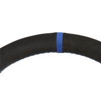China Blue Black Suede Hand Sewing Steering Wheel Cover for BMW E60 E61 530d 545i 550i for sale