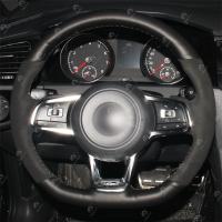 China Custom Hand Stitching Suede Leather Steering Wheel Cover for Volkswagen Golf 7 GTI GTD GTE R MK7 VW Polo Scirocco 2016 for sale