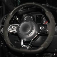 China Custom Hand Stitching Suede Leather Steering Wheel Cover for Volkswagen Golf 7 GTI GTD GTE R MK7 VW Polo Scirocco 2016 for sale