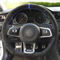 China Suede Steering Wheel Cover for VW MK5 MK6 MK7 MK8 Golf 5 6 7 8 GTI GTD GTE Polo R line Scirocco Tiguan for sale