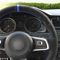 China Suede Steering Wheel Cover for VW MK5 MK6 MK7 MK8 Golf 5 6 7 8 GTI GTD GTE Polo R line Scirocco Tiguan for sale