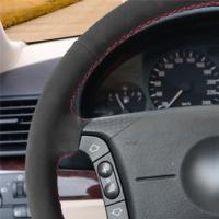 China Leather Steering Wheel Cover Pattern for BMW 3 Series E46 2000 2001 2002 2003 2004 2005 for sale