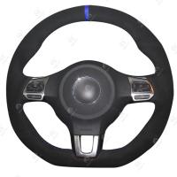 China 20*15*7cm Soft Suede Steering Wheel Cover for VW Polo Golf 6 GTI MK6 Scirocco R Passat CC R-Line 2010 for sale