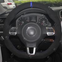 China 20*15*7cm Soft Suede Steering Wheel Cover for VW Polo Golf 6 GTI MK6 Scirocco R Passat CC R-Line 2010 for sale