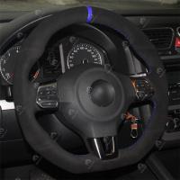 China 20*15*7cm Soft Suede Steering Wheel Cover for VW Polo Golf 6 GTI MK6 Scirocco R Passat CC R-Line 2010 for sale